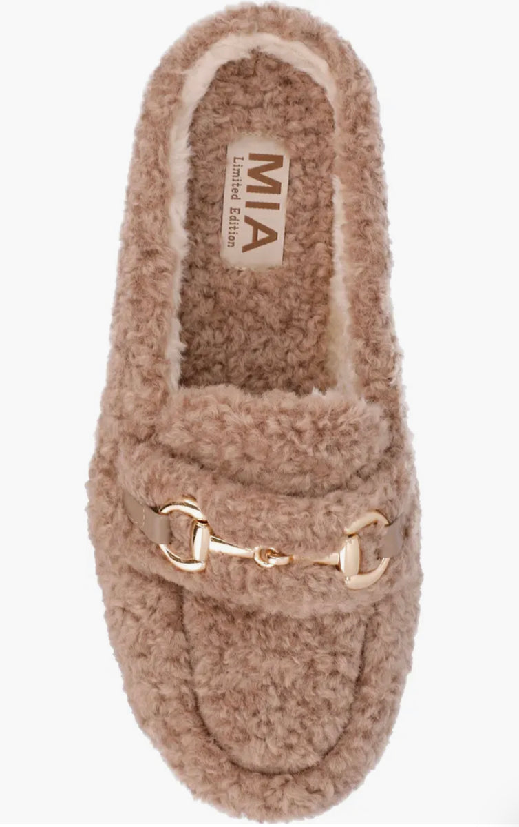 MIA - Cocoa Faux Shearling Mule - CAMEL – Yes Doll Boutique LLC